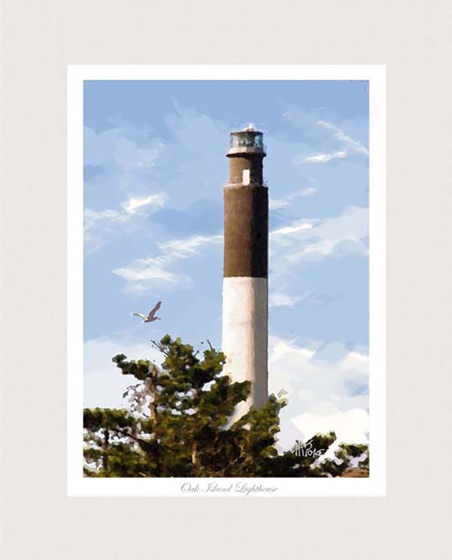 Oak Island Lighthouse by Miller Pope - Islands Art & Bookstore