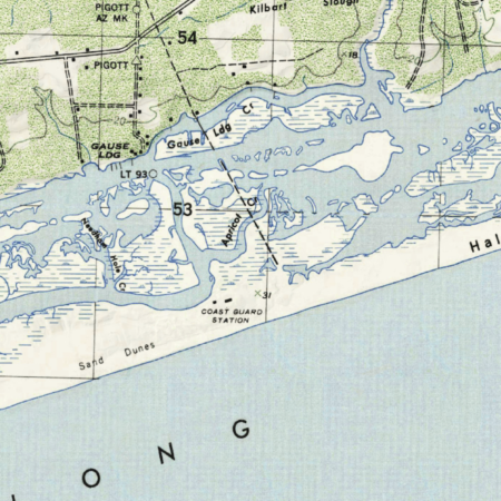 Ocean Isle Beach Map From 1950 - Islands Art & Bookstore