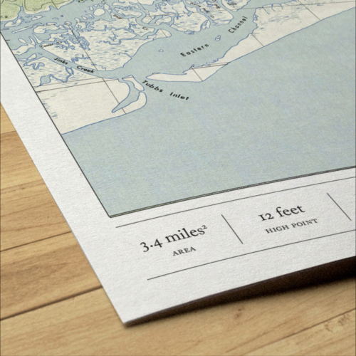 Ocean Isle Beach Map From 1950 - Islands Art & Bookstore