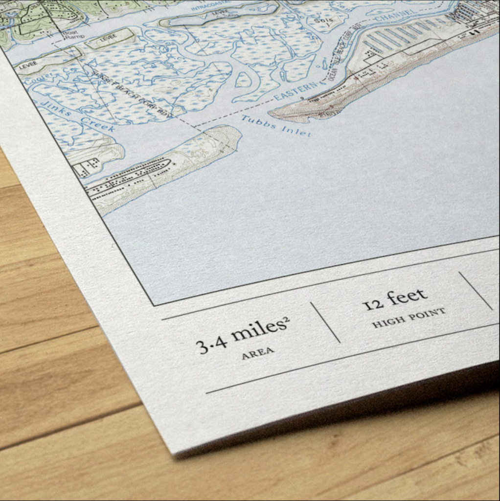 Ocean Isle Beach Map Present Day - Islands Art & Bookstore
