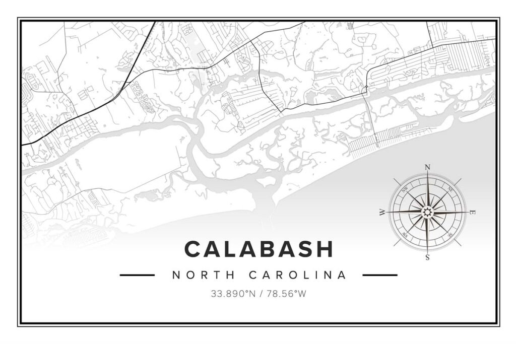 Calabash NC Map - Islands Art & Bookstore